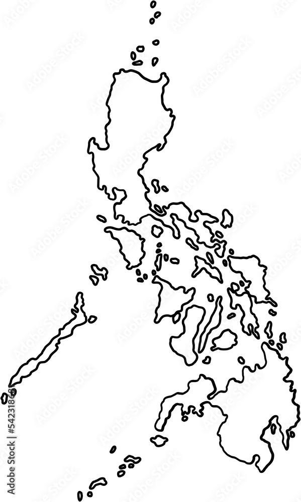 doodle freehand drawing of philippines map. Stock Illustration | Adobe ...