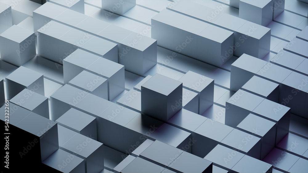 Contemporary Tech Background with Perfectly Constructed Glossy Cubes ...