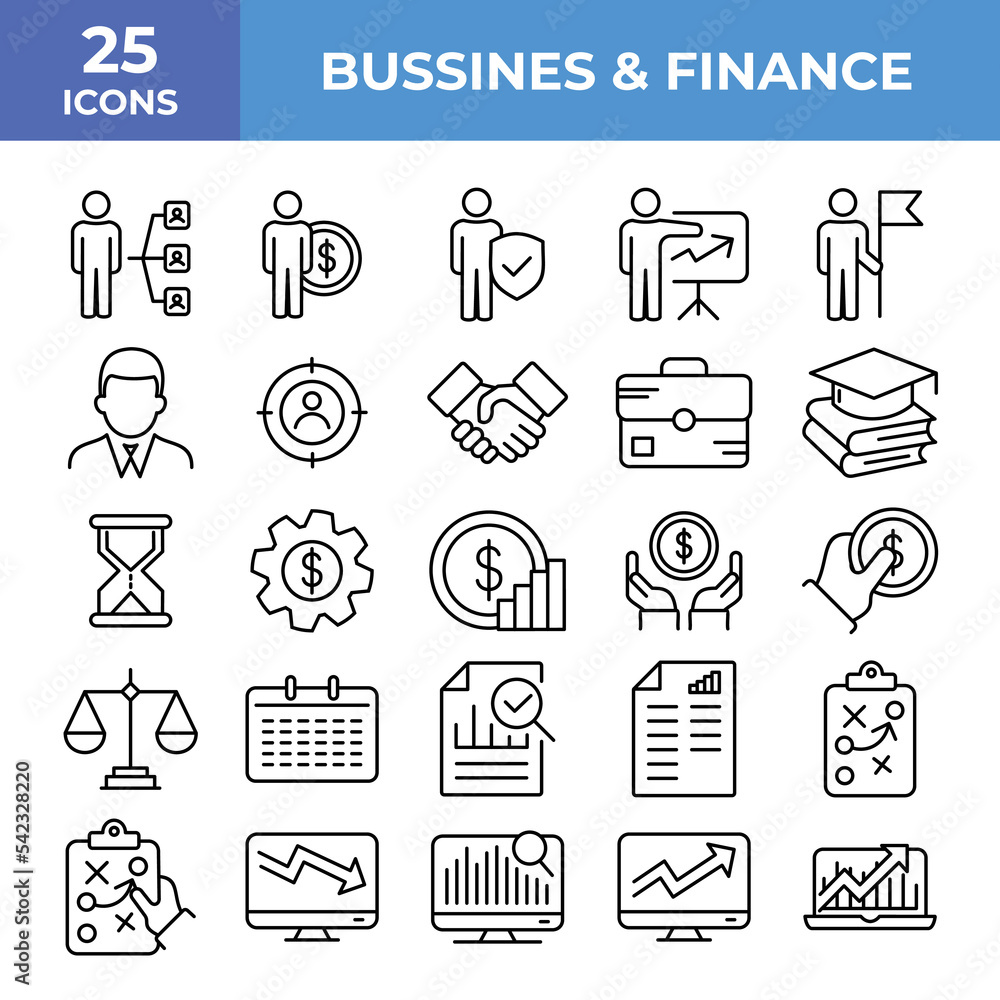 Business And Finance Icon Set, Icons Logo Design Vector Template ...