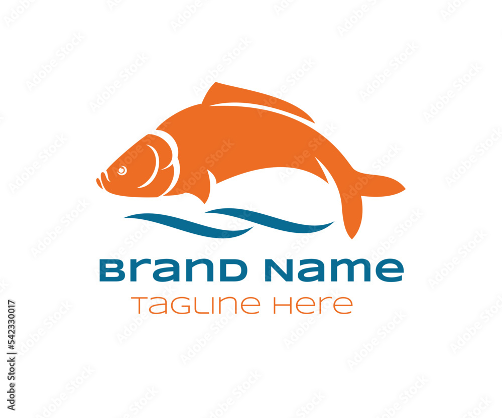 Fish logo design template. S fish icon, Fishing symbol, Seafood logo ...