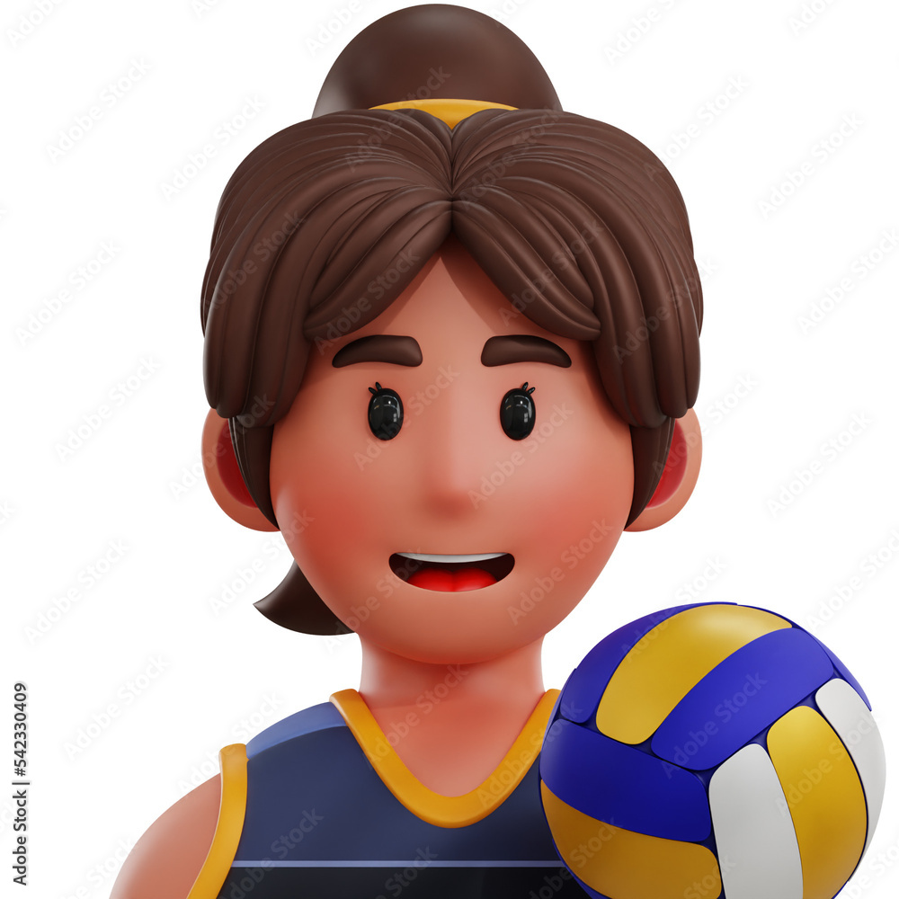 Volleyball Player 3D Avatar Stock Illustration | Adobe Stock