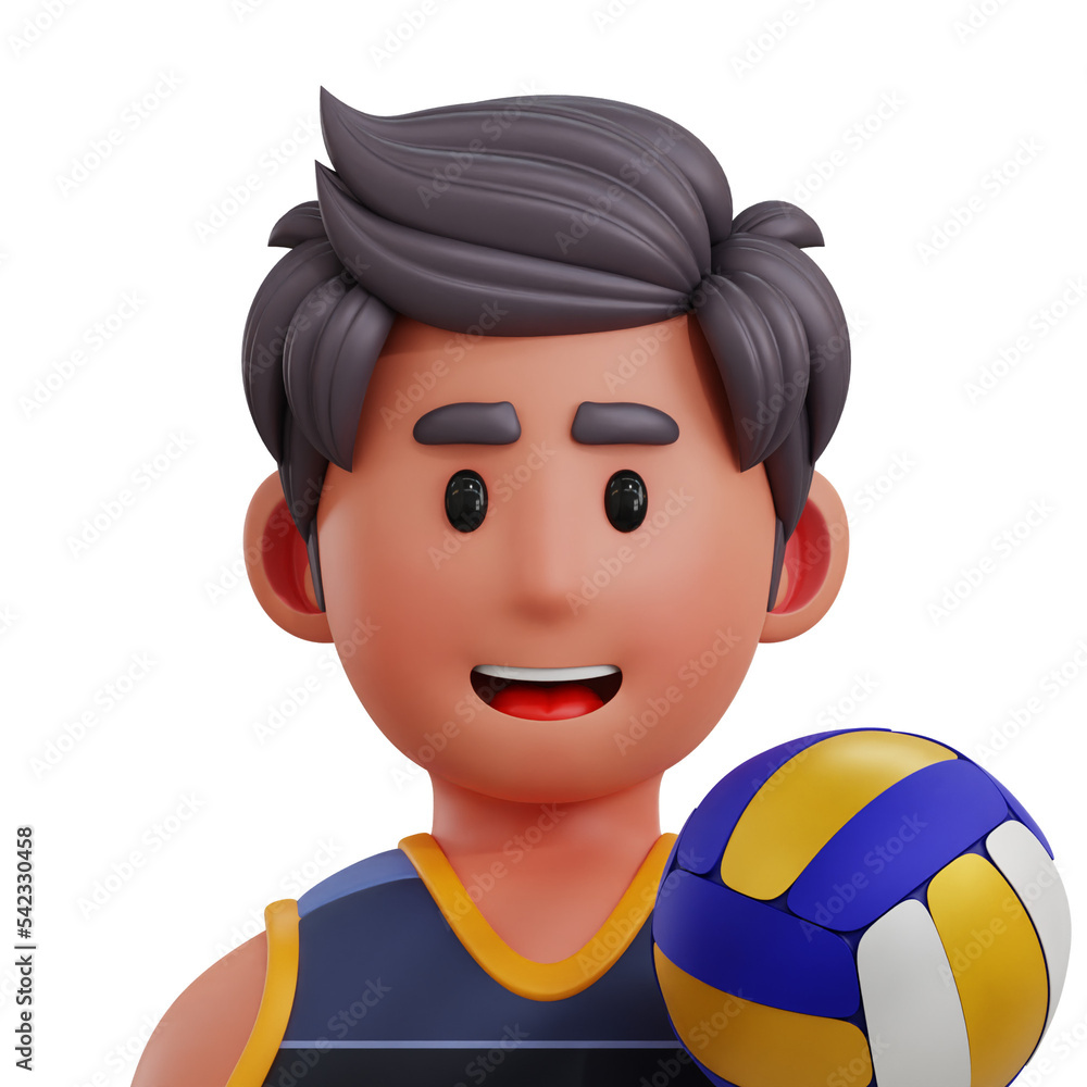 Volleyball Player 3D Avatar Stock Illustration | Adobe Stock