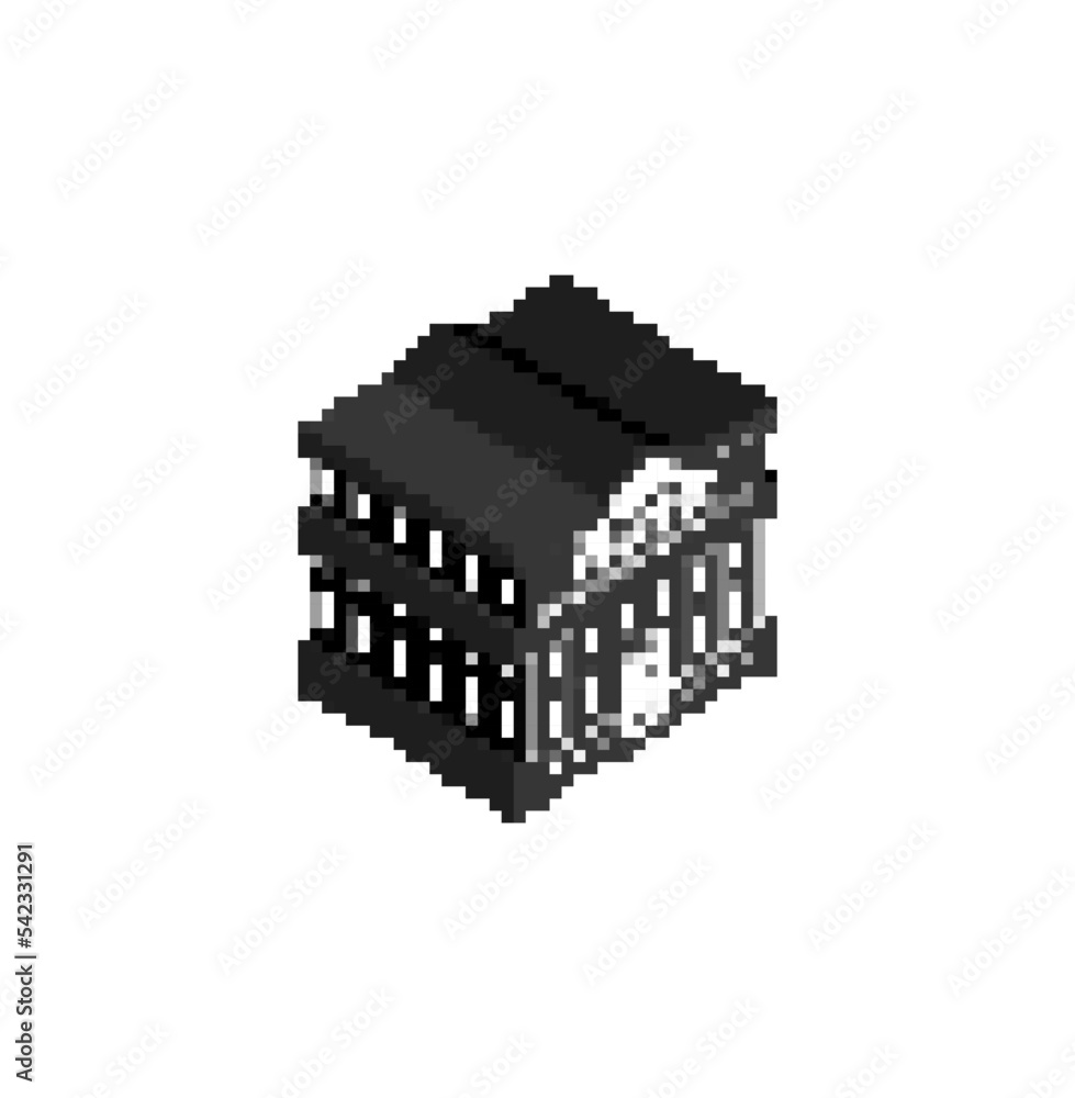 Bank building pixel art. 8 bit building Vector illustration Stock ...