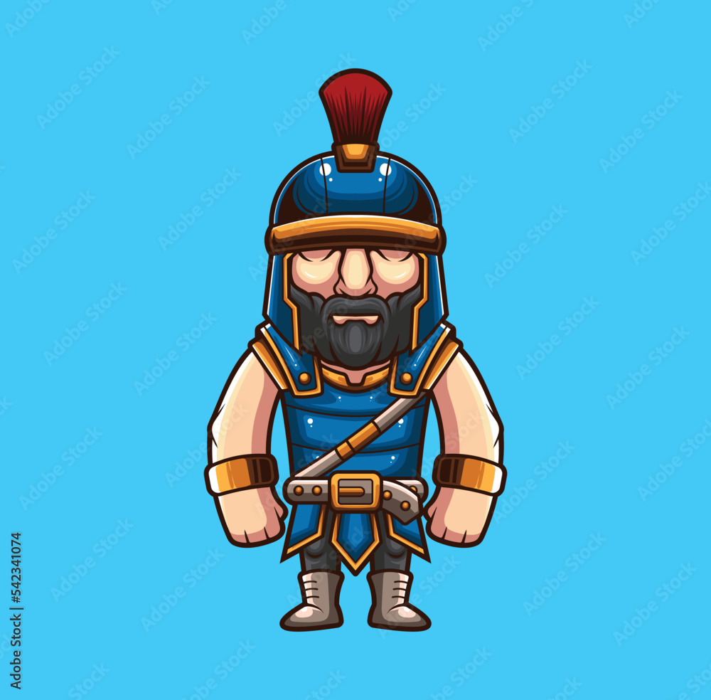 Vector illustration of gladiator cute mascot Stock Vector | Adobe Stock