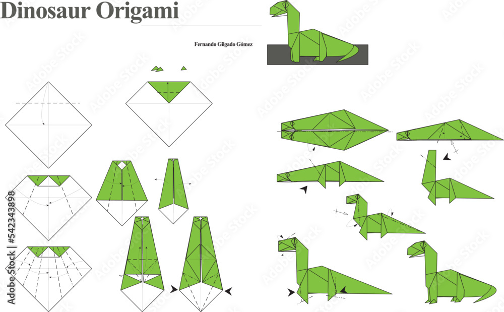 Step by step instructions how to make origami Stock Vector | Adobe Stock