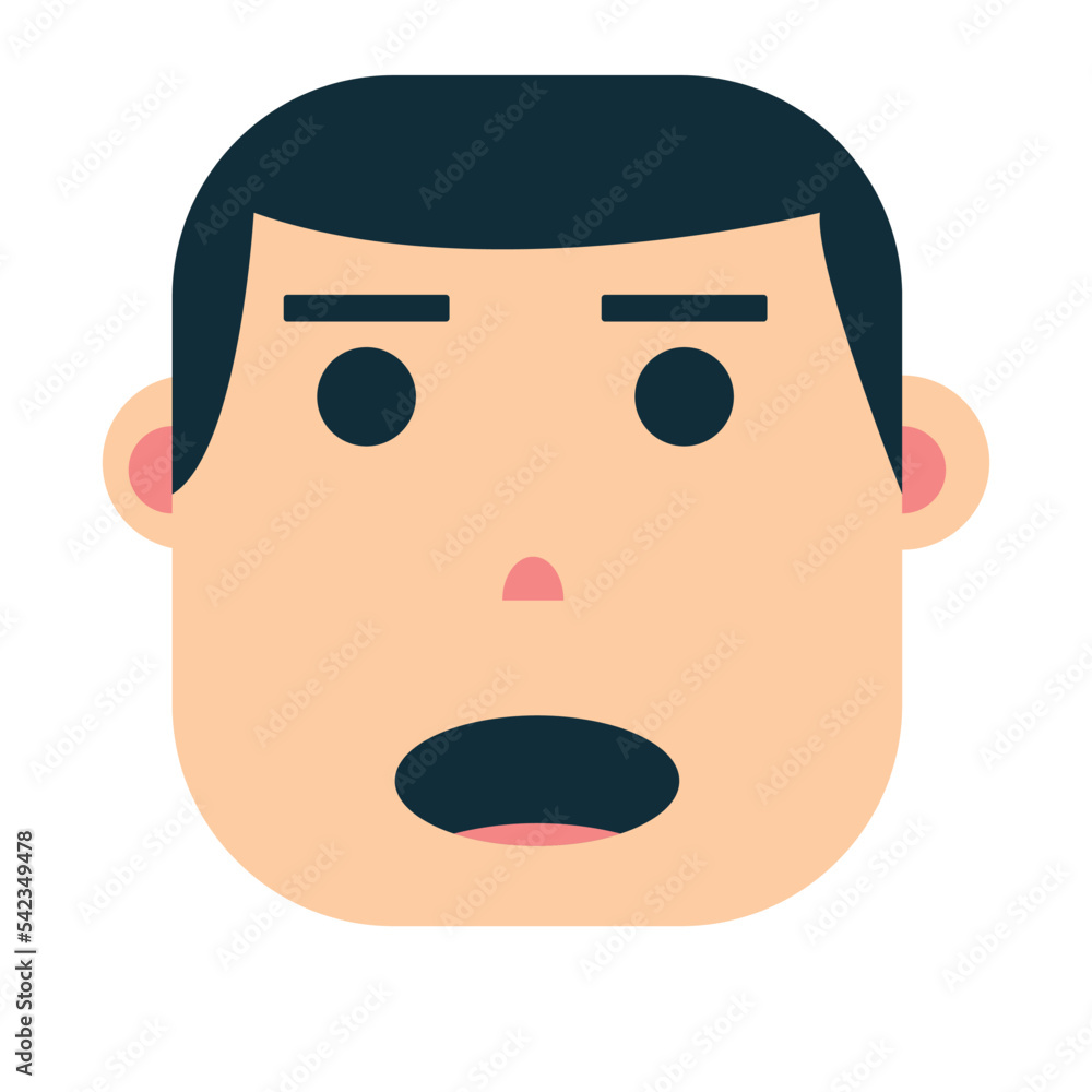 simple bald flat cartoon face avatar vector illustration Stock Vector ...