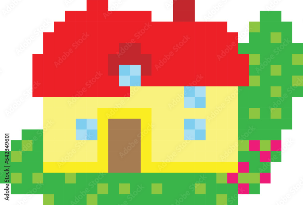 House pixel art vector illustration. house image or clip art. Stock ...