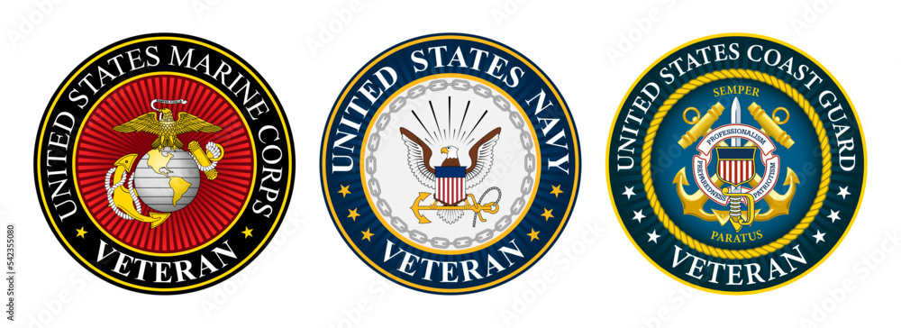 Vector seal of the United States Marine Corps Veteran. US Navy Veteran ...
