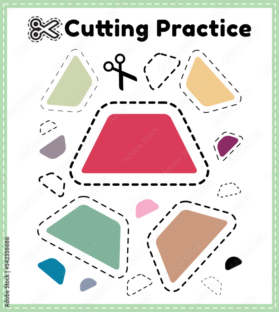 Cutting practice for kids. Education developing worksheet. Activity ...