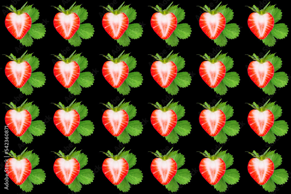 Strawberry isolated texture, Strawberry open on solid color background ...