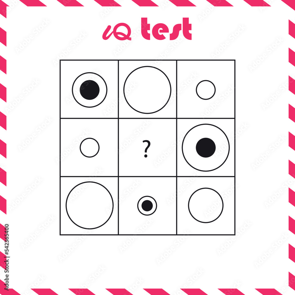 IQ test. Choose correct answer. Set of logical tasks composed of ...