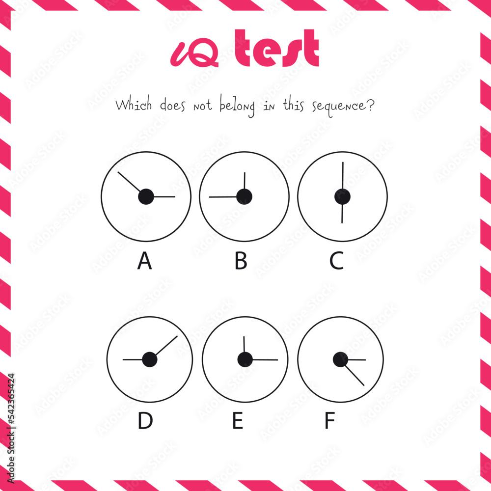 IQ test. Choose correct answer. Set of logical tasks composed of ...