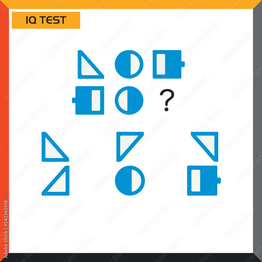 IQ test. Choose correct answer. Set of logical tasks composed of ...
