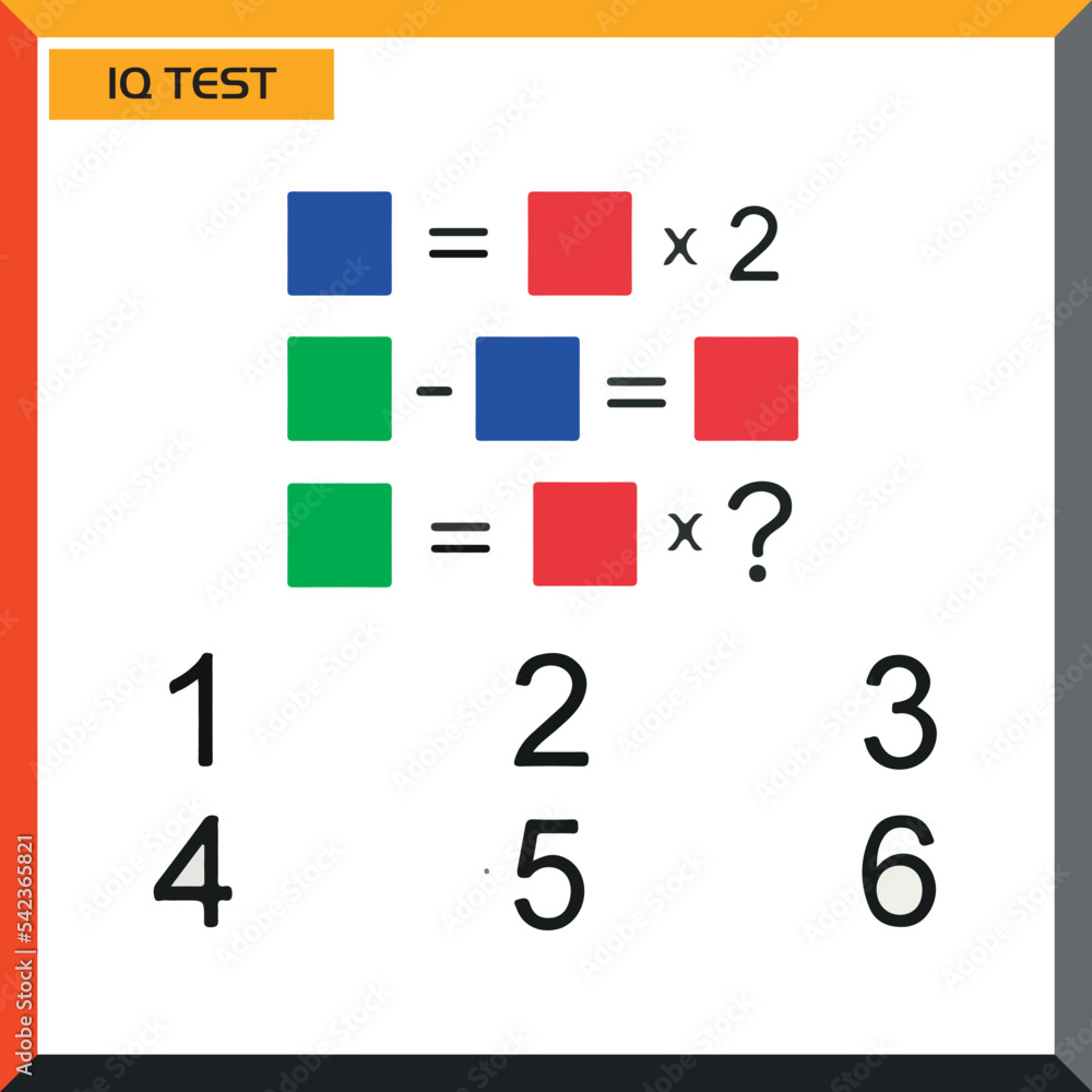IQ test. Choose correct answer. Set of logical tasks composed of ...