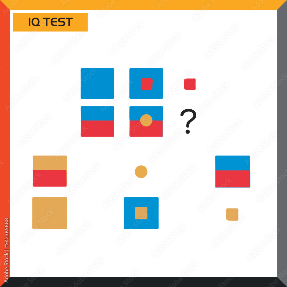 IQ test. Choose correct answer. Set of logical tasks composed of ...