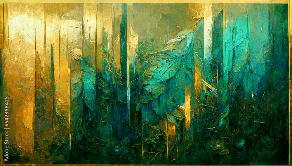 Wonderful green and gold abstract surface background for wallpaper ...