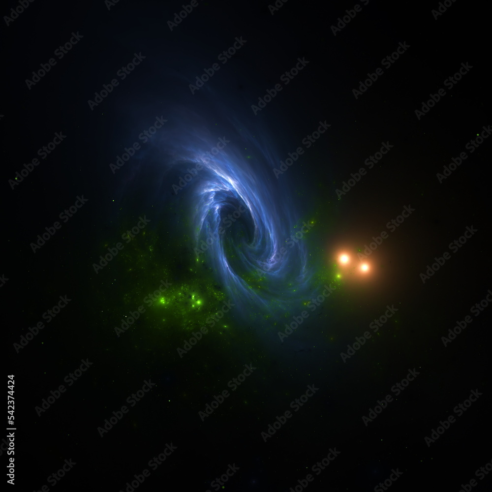 Cosmic nebula in space among stars and galaxies. Gas dust clouds nebula ...