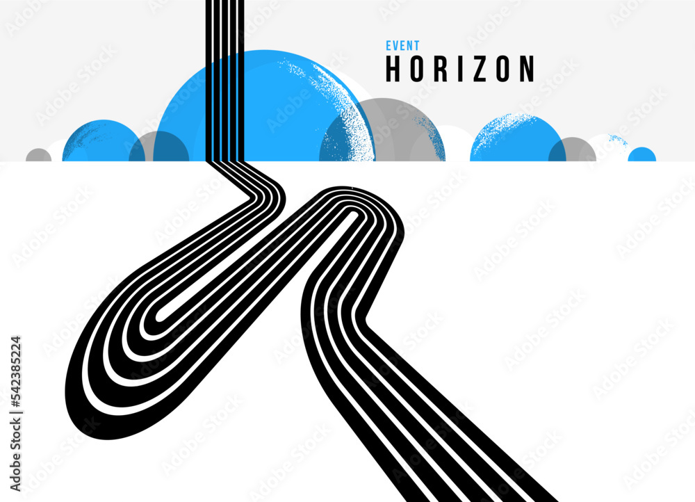 Future lines in 3D perspective vector abstract background, black and ...