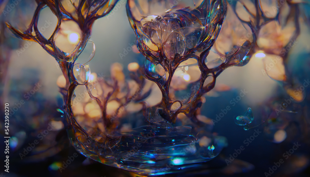 Imaginary picture of cell organelles seen at microscope, with a ...