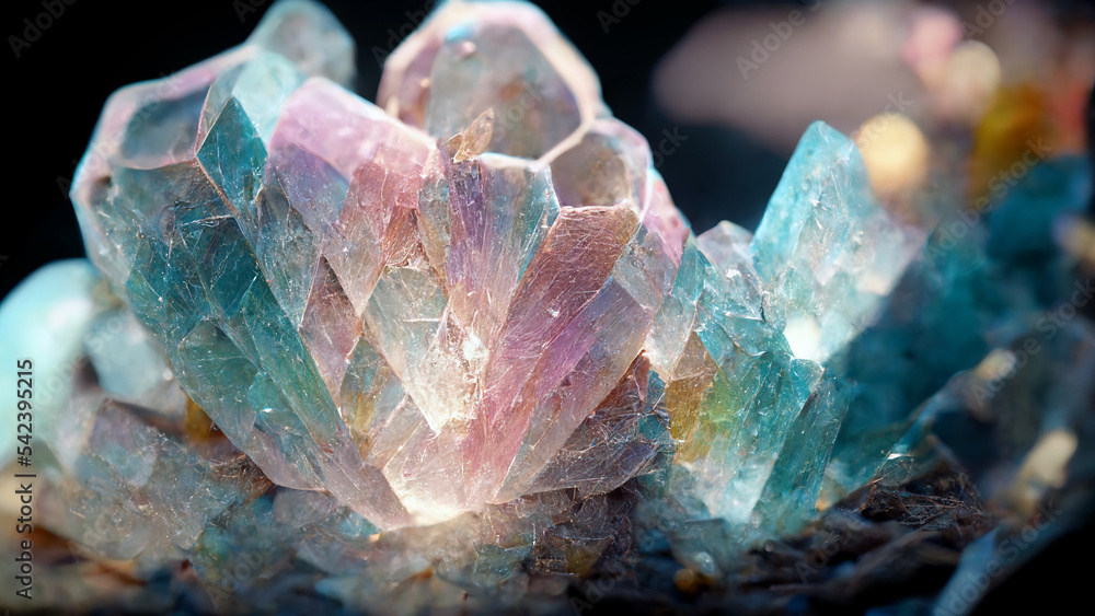 Imaginary picture of crystal glass with pastel colors, with a realistic ...