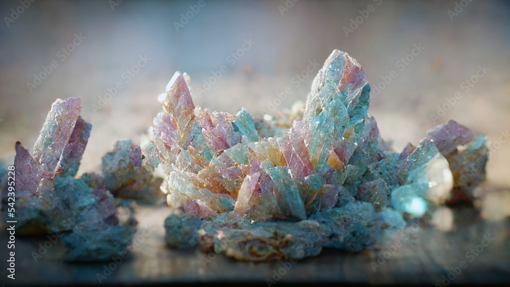 Imaginary picture of crystal glass with pastel colors, with a realistic ...