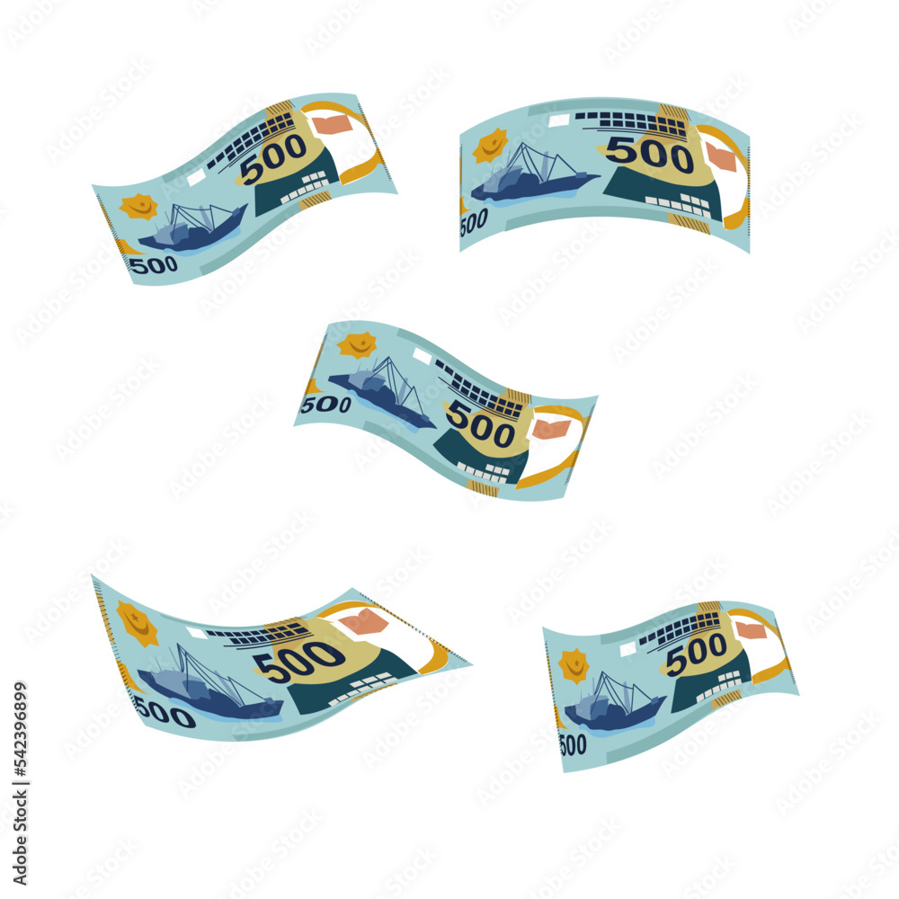 Mauritanian Ouguiya Vector Illustration. Mauritania, Sahrawi Republic ...