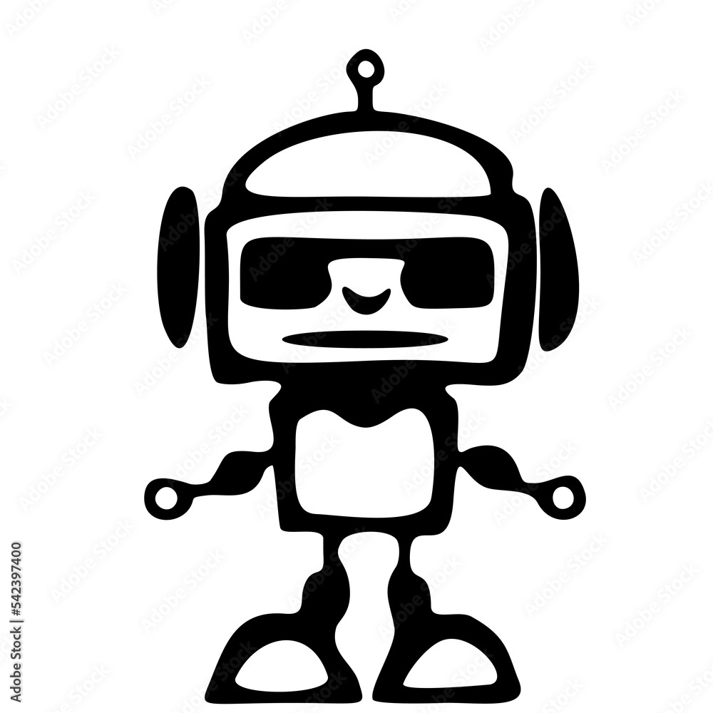 Robot character. Vector illustration. minimalist style. Stock Vector ...