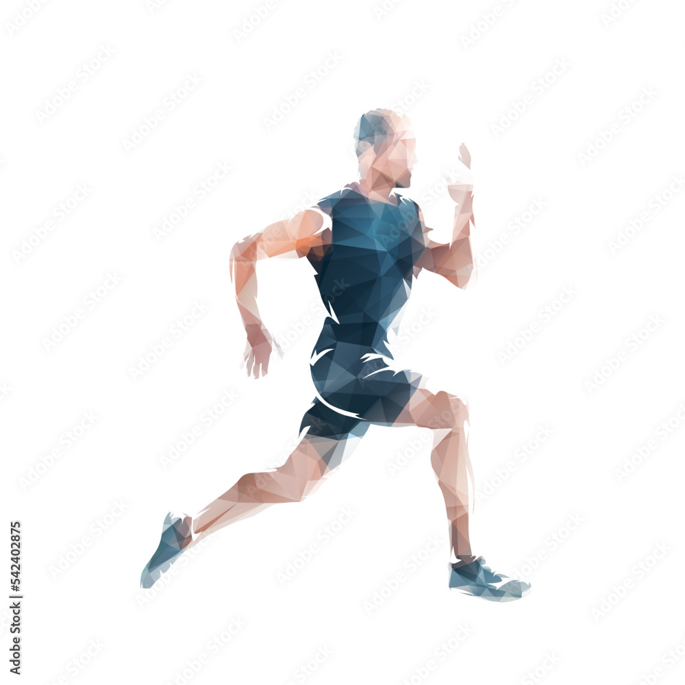 Run, running man, side view. Abstract isolated vector silhouette ...