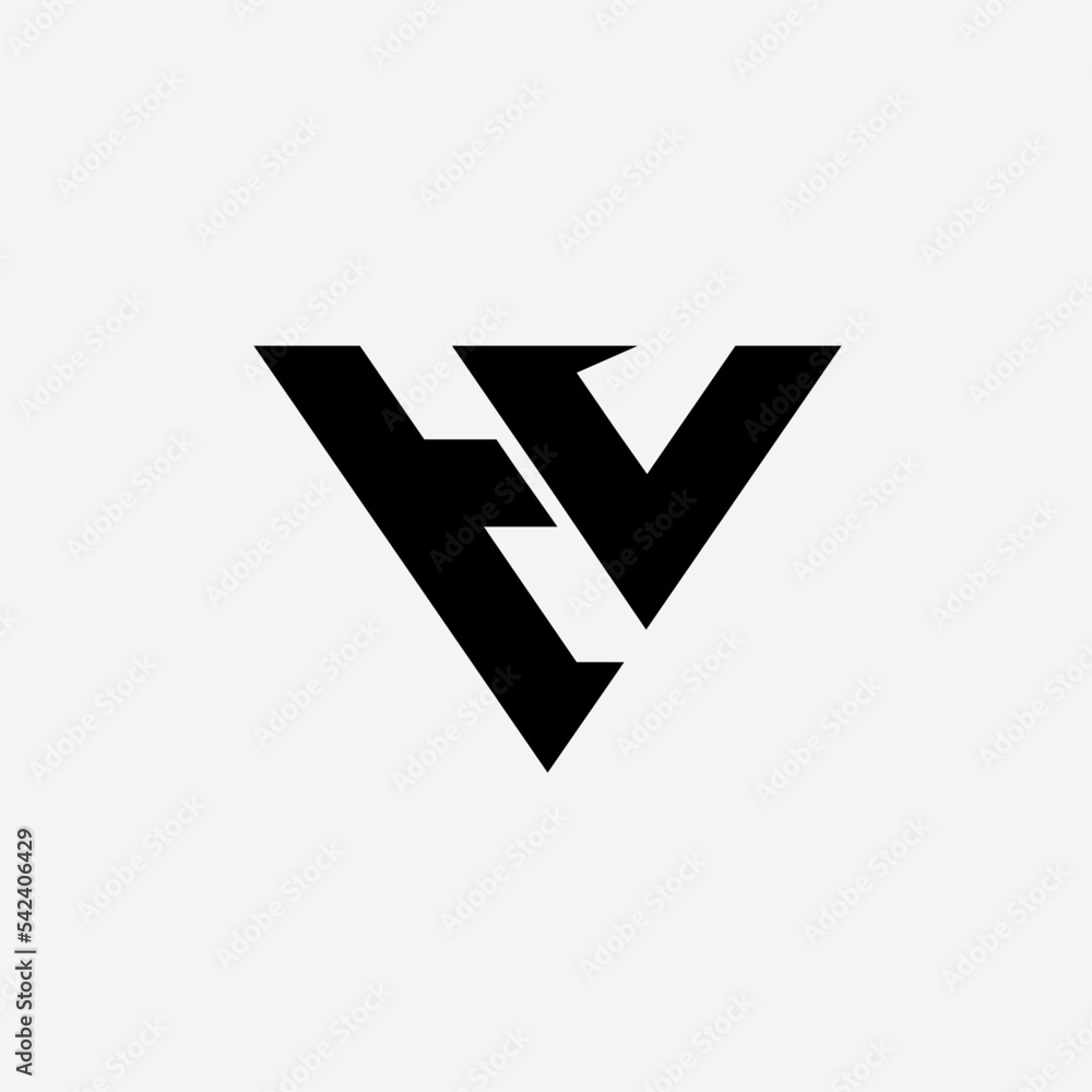Initial letter HV monogram logo template design Stock Vector | Adobe Stock