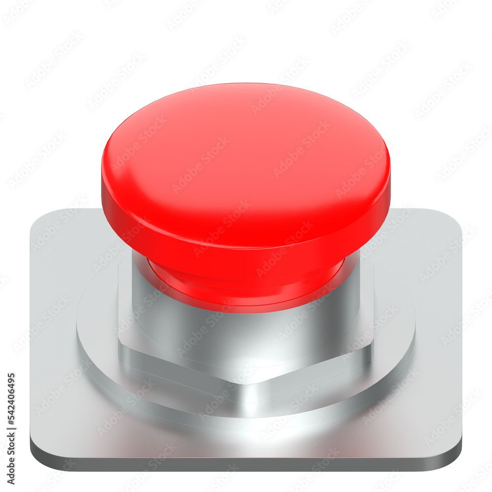 3d rendering illustration of a red button Stock Illustration | Adobe Stock