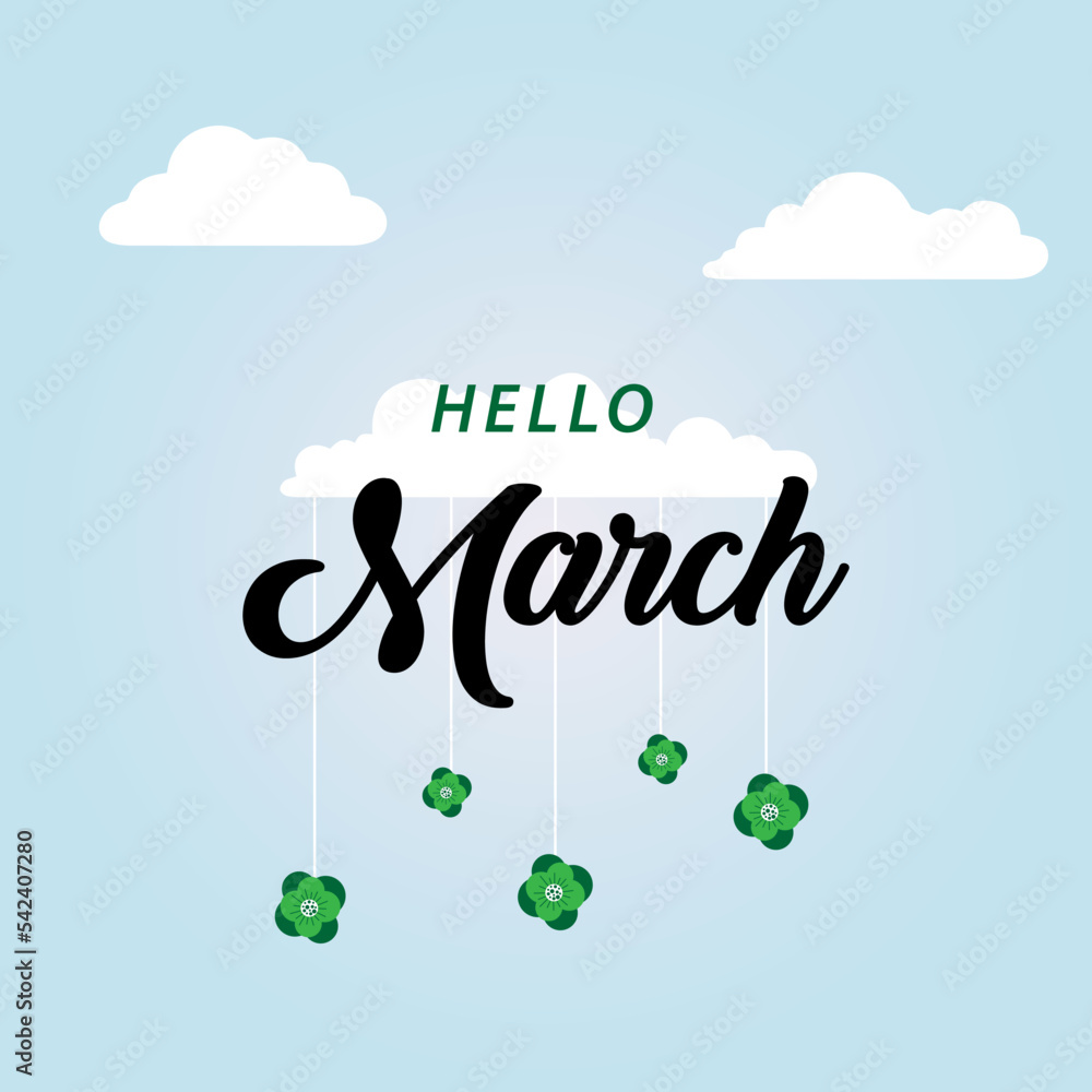 March - Hand drawn lettering month name. Hand written month March for ...