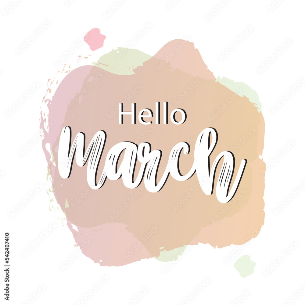 March - Hand drawn lettering month name. Hand written month March for ...