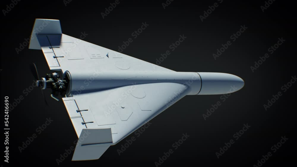 Military Drone Kamikaze HESA Shahed 136 Turning in Looped 3d Animation ...