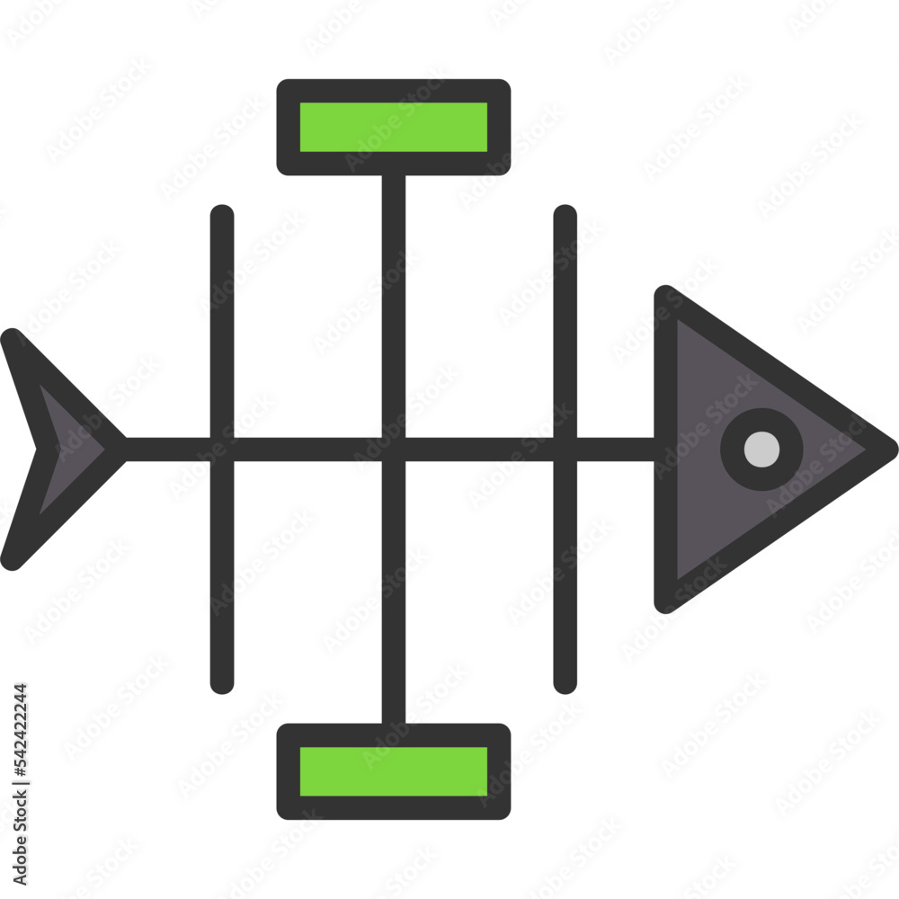 Fishbone Diagram Icon Stock Vector | Adobe Stock