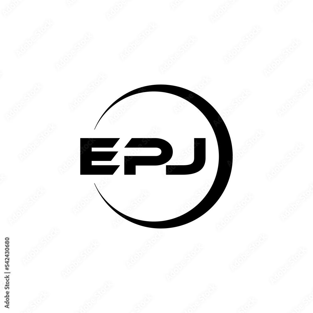 EPJ letter logo design with white background in illustrator, cube logo ...