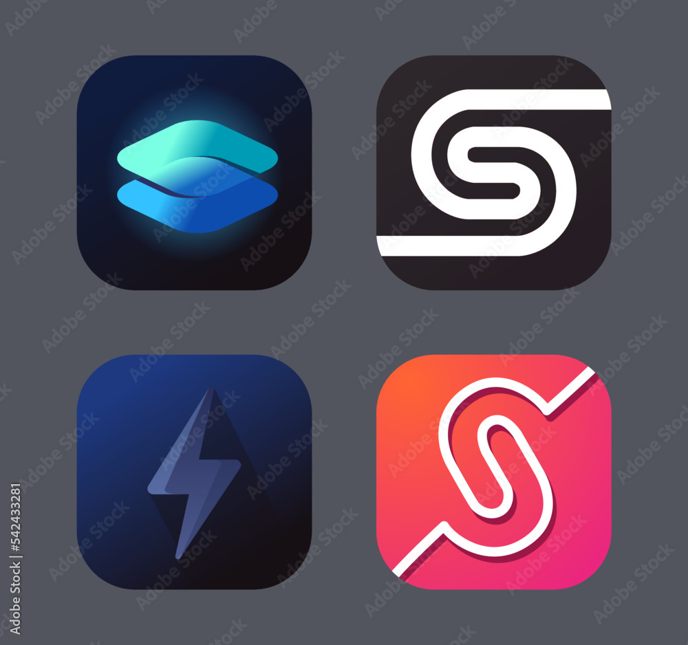 4 S letter logos. Icon for your app Stock Vector | Adobe Stock