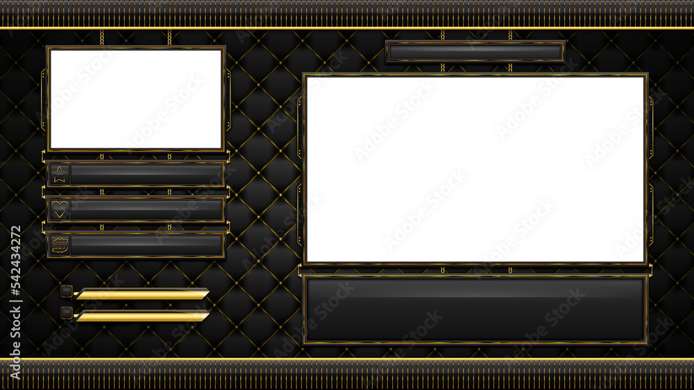 Beautiful gold and black twitch overlay that features areas for a web ...