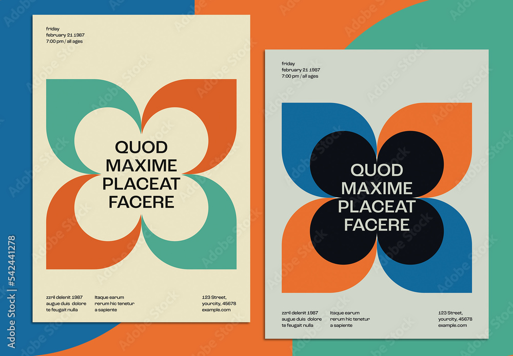 Elegant & Minimalist Poster Layout in Swiss Style Stock Template ...