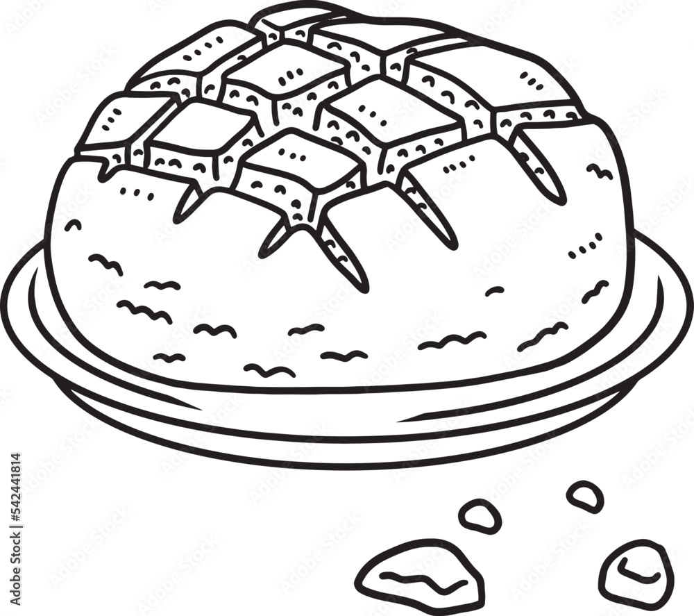Irish Soda Bread Isolated Coloring Page for Kids Stock Vector | Adobe Stock
