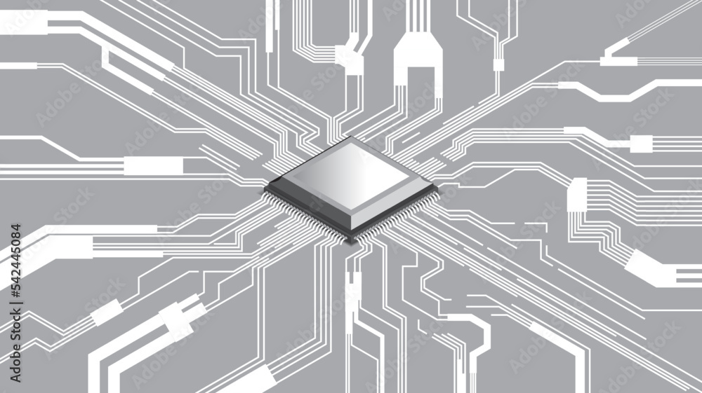Abstract hardware and software background. Circuit board, Chip ...