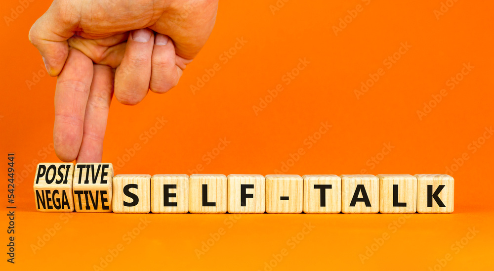 Positive or negative self-talk symbol. Concept words Positive self-talk ...