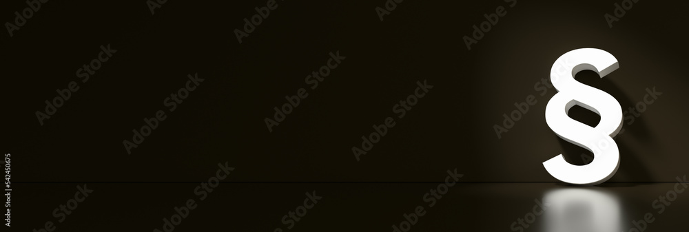 Paragraph / Section sign standing on the floor - Symbol of Law and ...