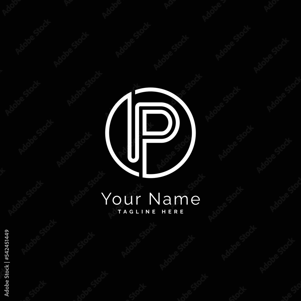 Initial Letter P Logo Vector Design Template, Round Shape Logo with ...