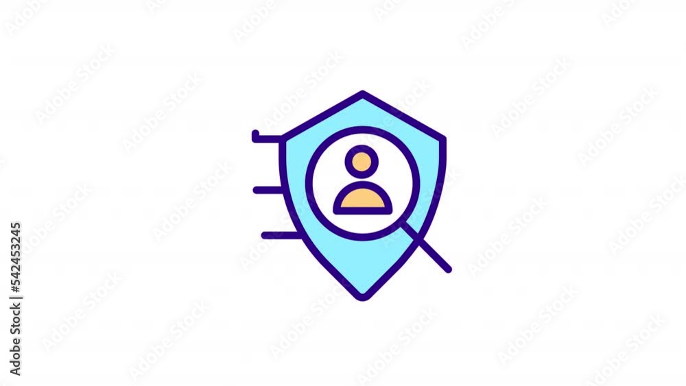 Animated access control color icon. Confidentiality. Personalized ...