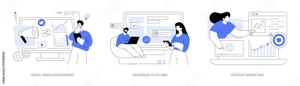 SMM strategy abstract concept vector illustrations. Stock Vector ...