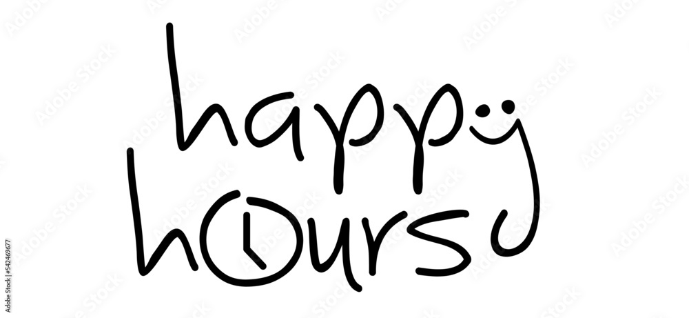 Cartoon happy hours with botlle for pubs, nightclubs, bars, restaurants ...