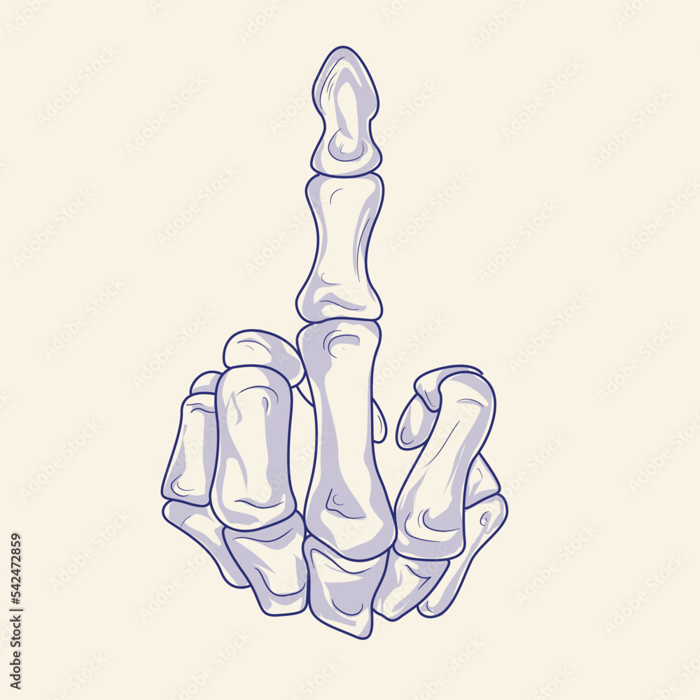 Skeleton Middle Finger Fuck Off Stock Vector Adobe Stock