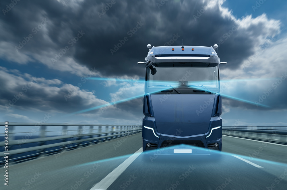 Machine vision system of an autonomous self driving truck. Stock Illustration | Adobe Stock