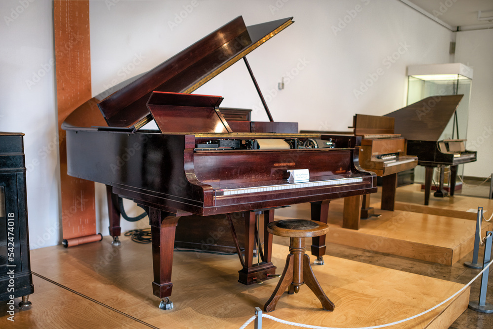 Munich, Germany - September 14, 2018: an old Steinway Welte grand piano ...