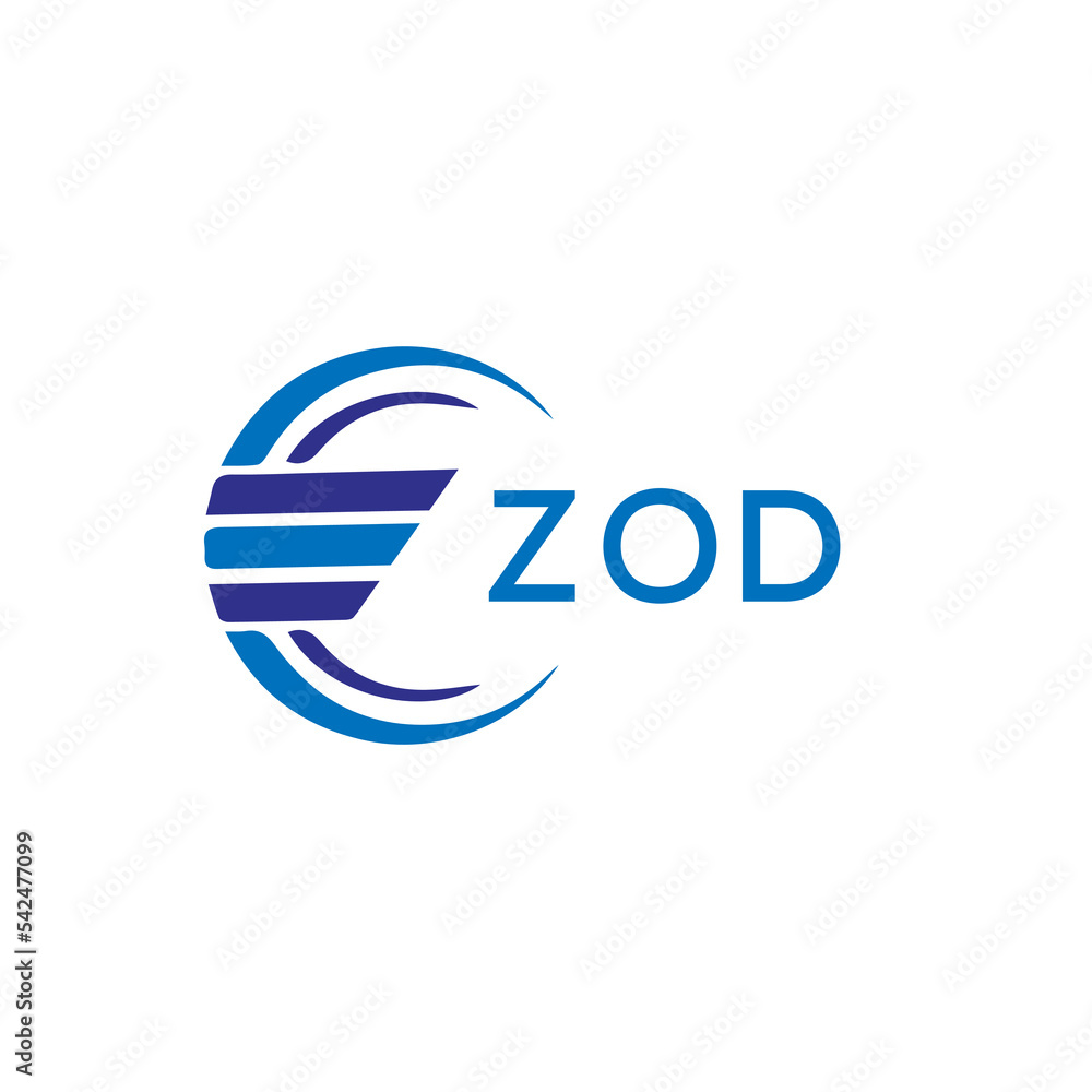 ZOD letter logo. ZOD blue image on white background. ZOD vector logo ...